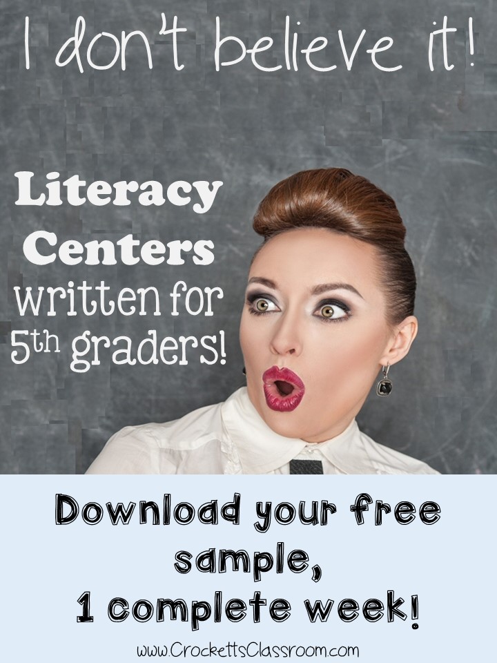 Fifth Grade Literacy Centers Free Sample Crockett s Classroom Fifth Grade Literacy Centers Free Sample Crockett s Classroom