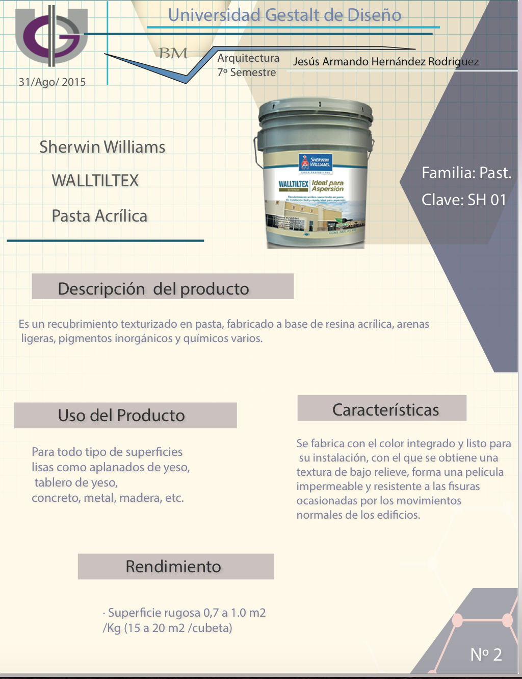 Elementos Complementarios de la Edificación : Ficha de Pasta texturizada