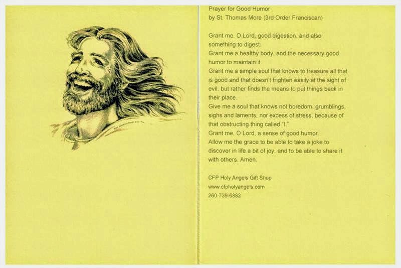 Confraternity of Penitents' Blog: Prayer for Good Humor by Saint Thomas ...