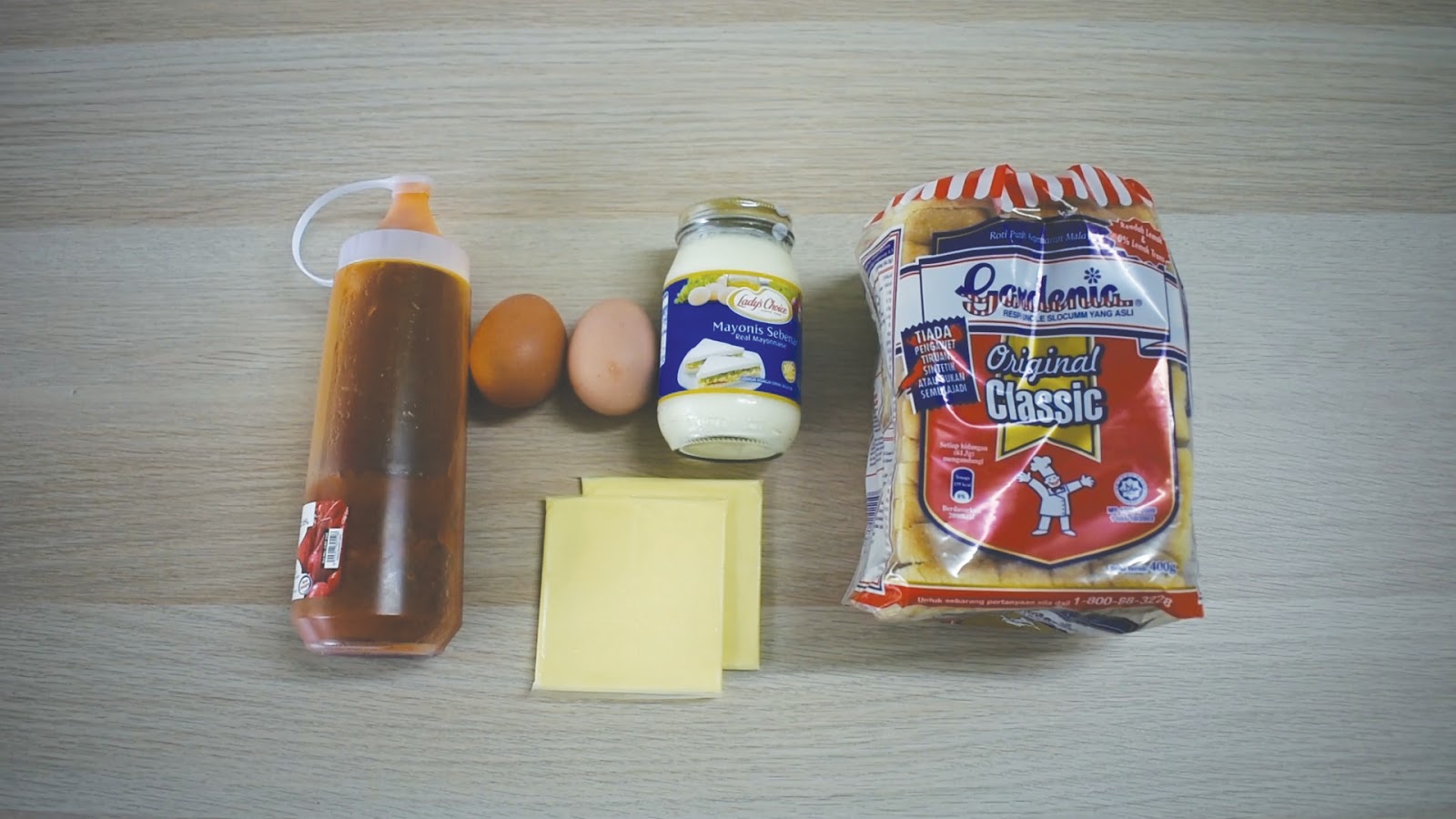 Resepi Sandwich Telur Mayones Roti Cheese Sos Chili