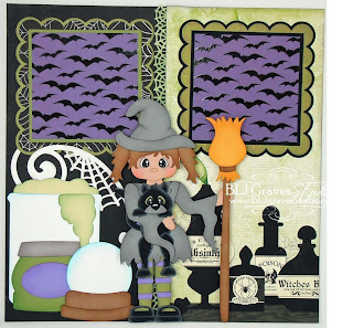 BLJ Graves Studio: Halloween Witch Spells Scrapbook Pages