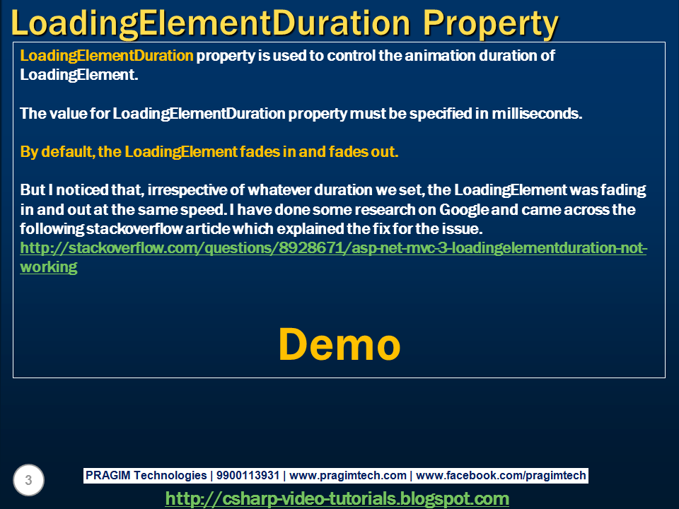 Sql Server Net And C Video Tutorial Part 96 Loading Element Duration Property Of Ajax