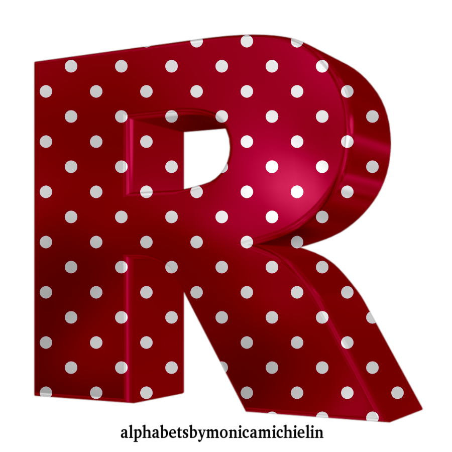 M. Michielin Alphabets: ALFABETO VERMELHO DE BOLINHAS, RED POLKA DOTS ...
