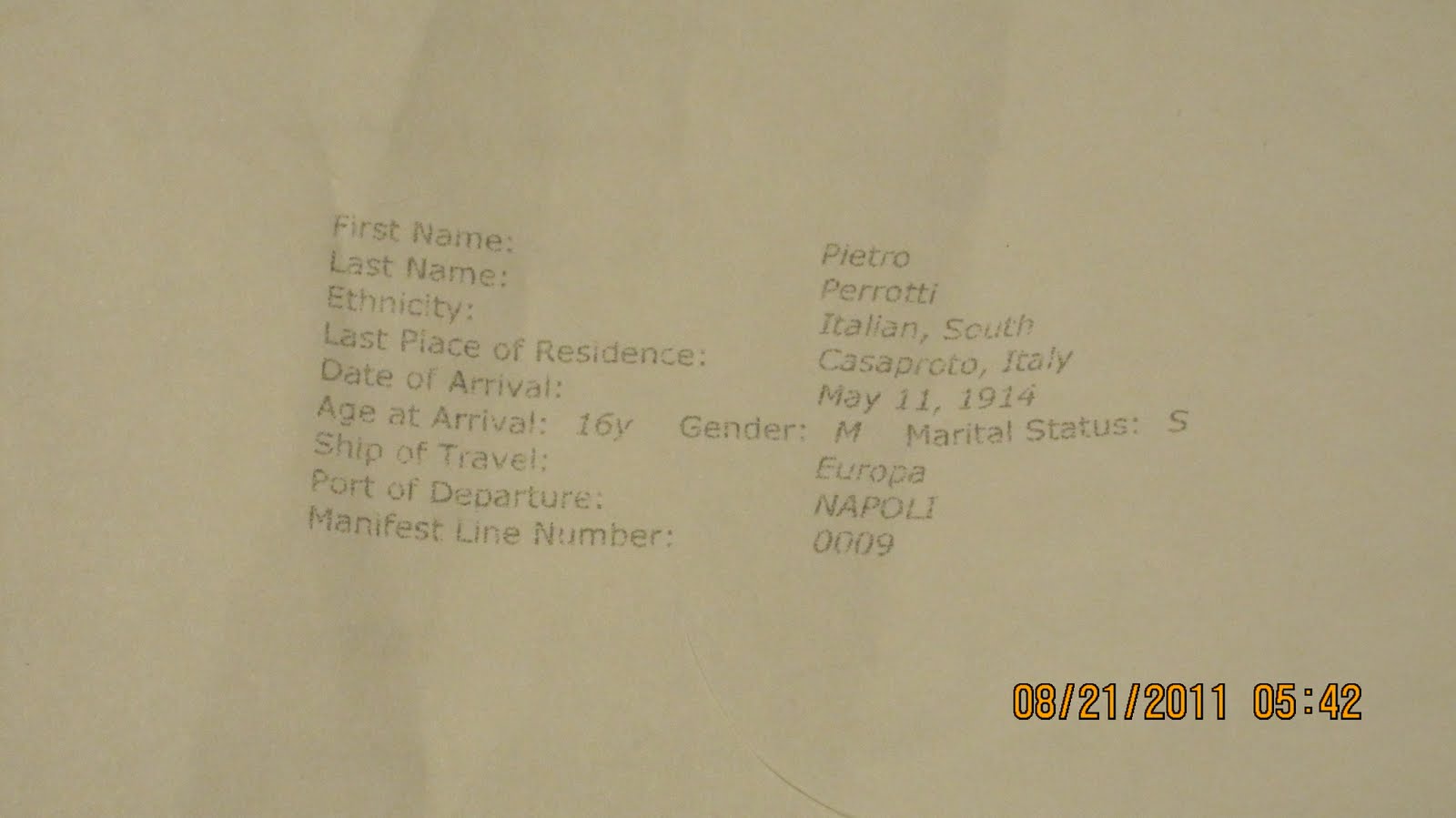 Nick Perrotti: From Roccamonfina, Italy to USA