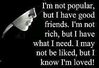 Im not popular but i have good friends | Love Quotes And Covers