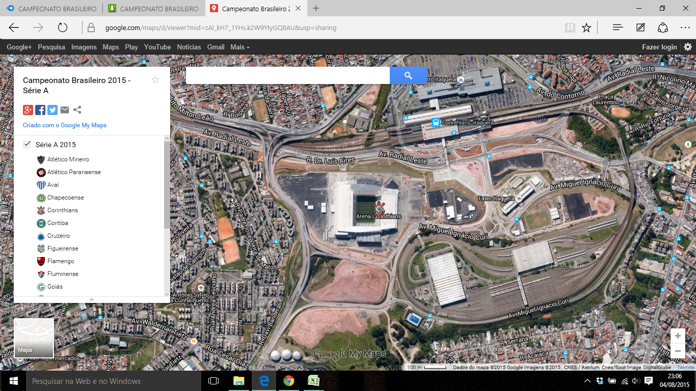 Esporte Mapas E Excel Mapa Interativo Campeonato Brasileiro 2015