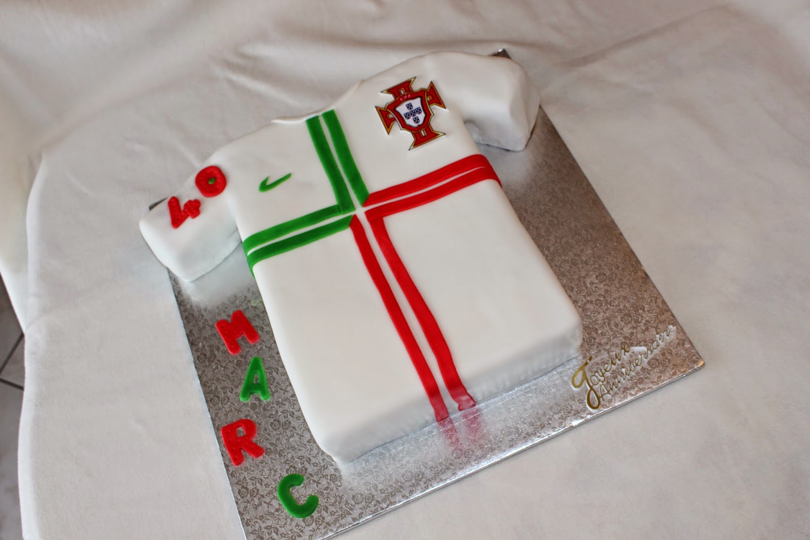 Gâteau maillot de foot Portugal