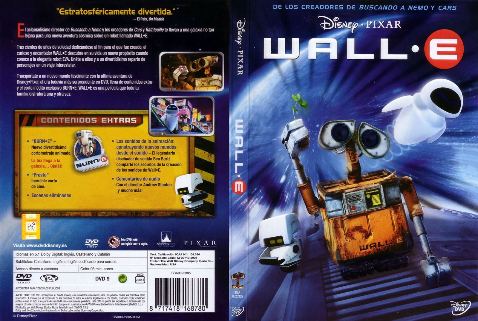 Caratulas de películas DVD para cajas CD: Wall-E (*) - [2008]