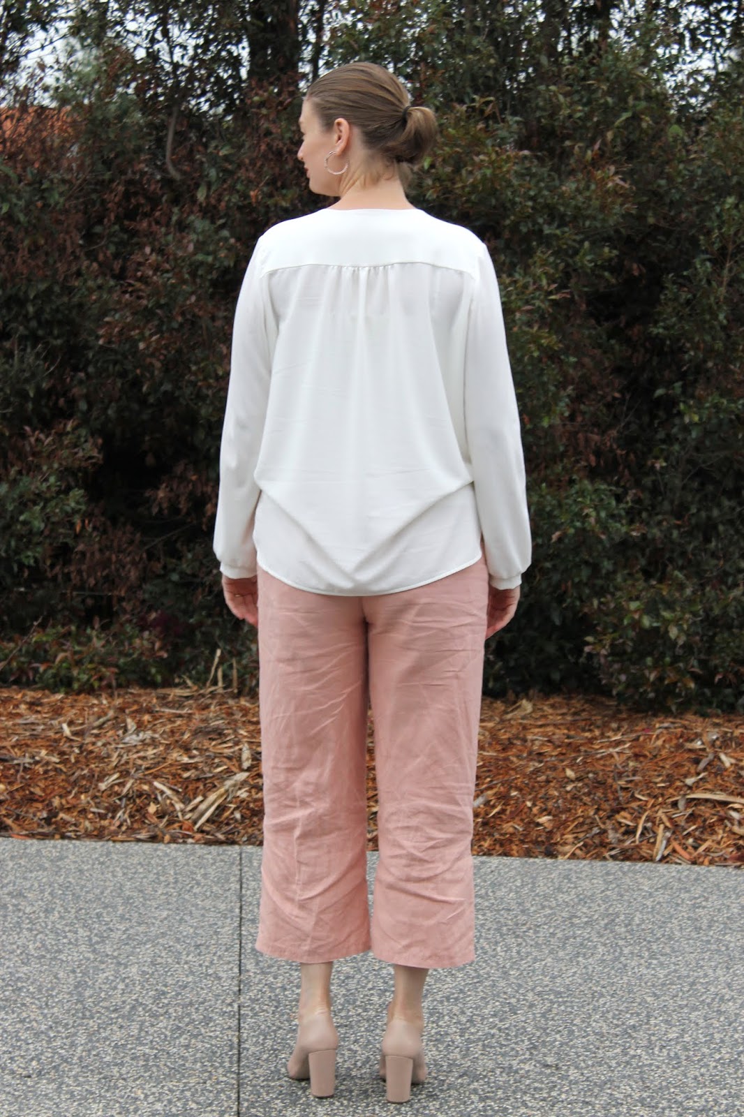 Sew Love Red: Blush pink for winter? New Look 6459 pants.