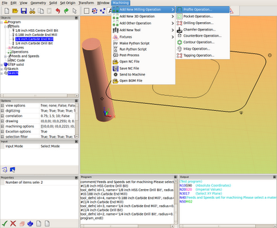 OpenSourceDesignTools: Heekscnc method of getting data to the python script