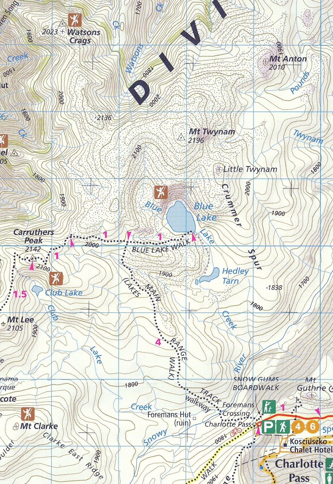 Mountains: Tenison Woods Knoll, Watsons Crags, Twynam, Anton ...