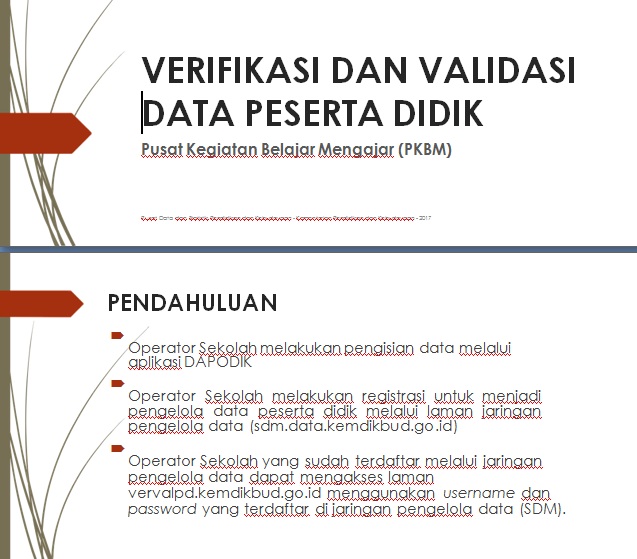 Verifikasi Dan Validasi Data Peserta Didik Pusat Kegiatan Belajar ...