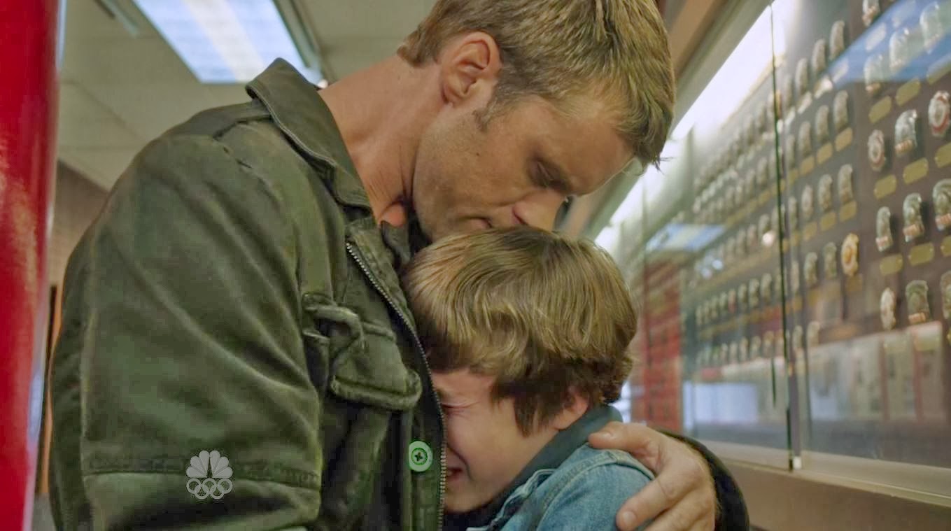 The scene where Casey brought Darden’s son to see his badge on the wall ...