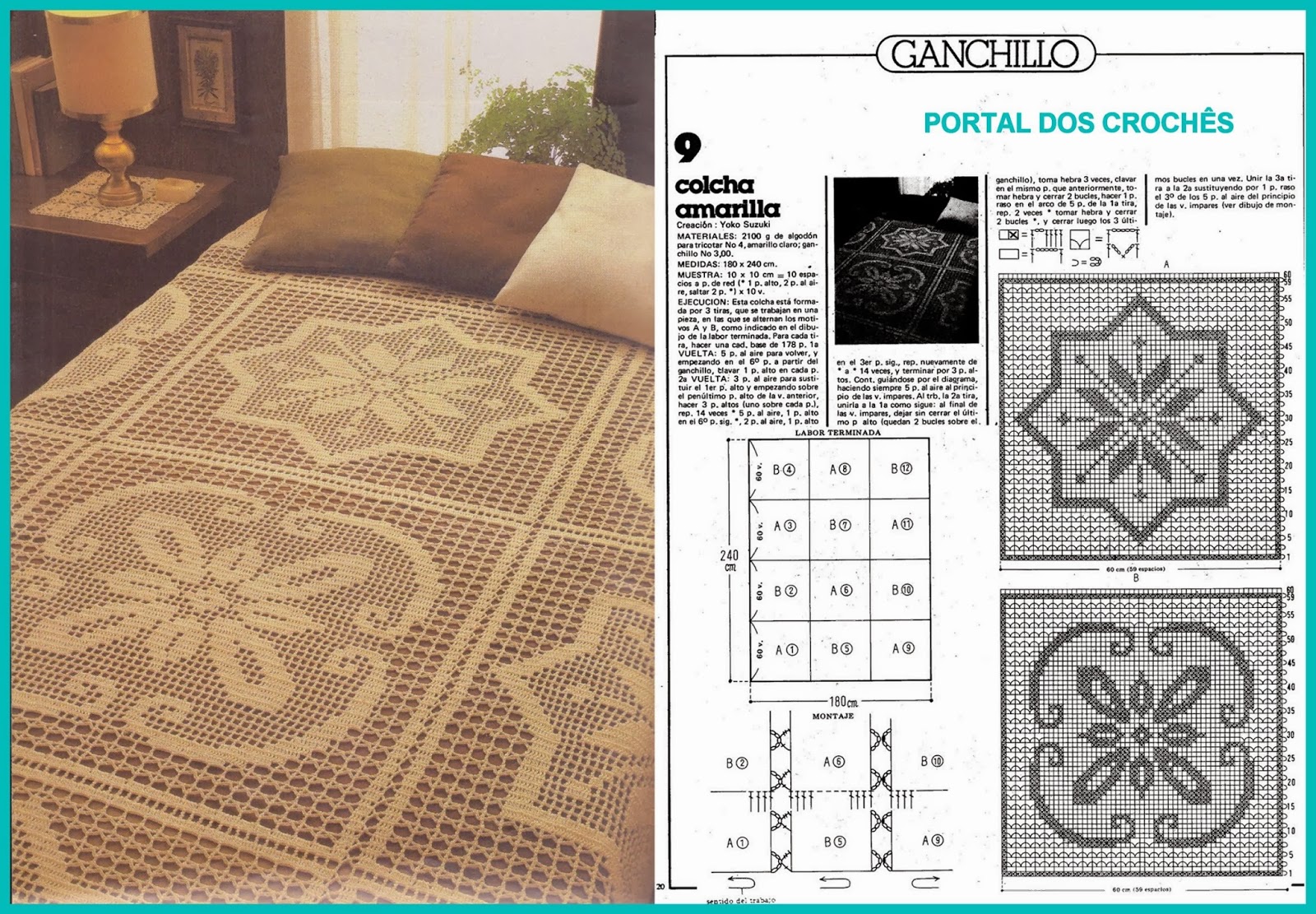 PORTAL DOS CROCHÊS: COLCHAS DE CROCHÊ COM GRÁFICOS