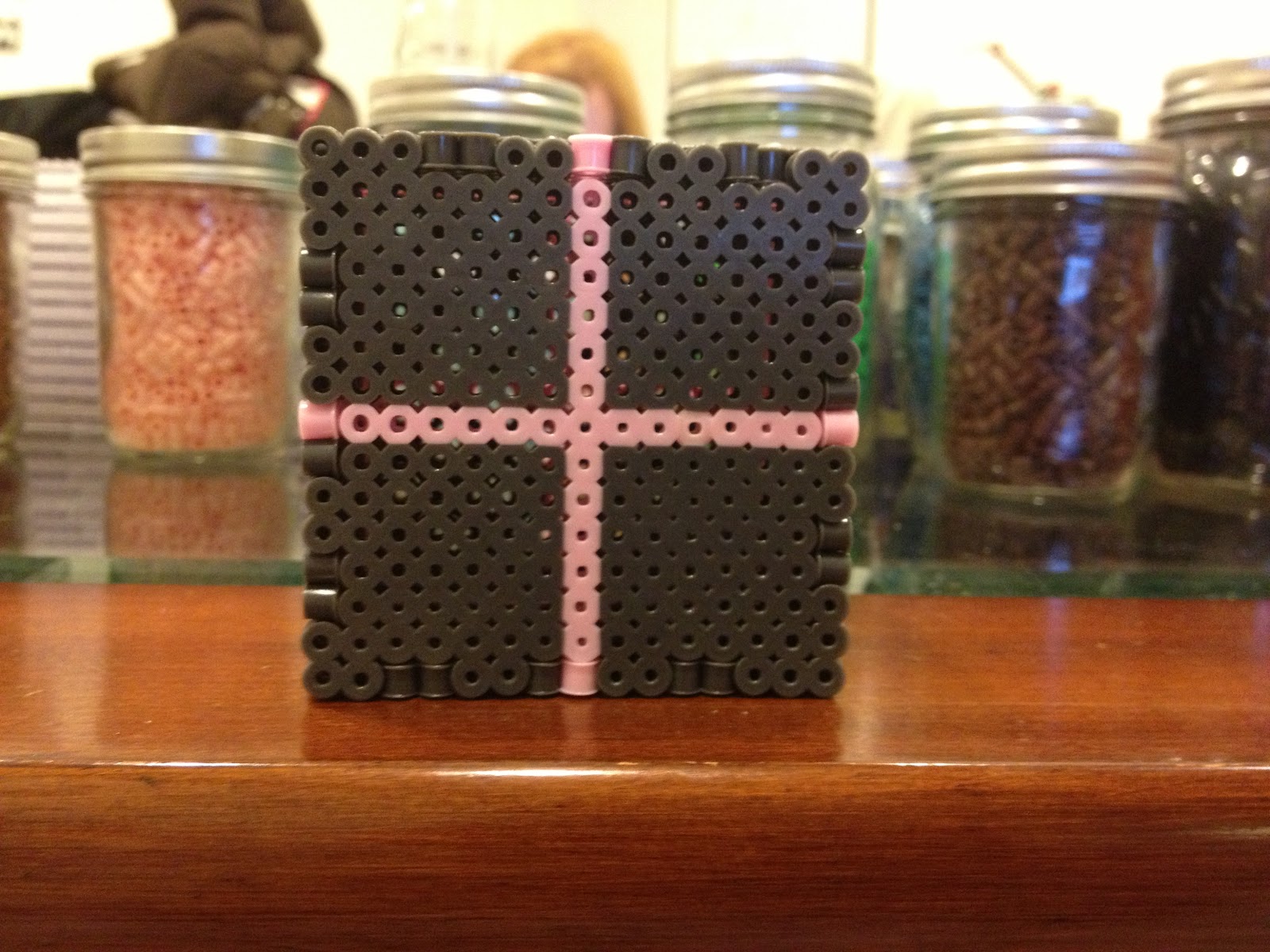 bec's blog: Perler Beads: 3D Companion Cube (Portal)