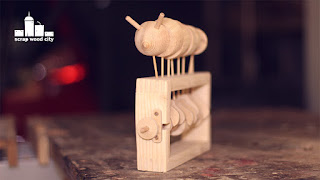 scrap wood city: How to make a mechanical worm toy out of wood