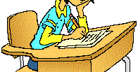 Animated student working at her desk | Christian Animations