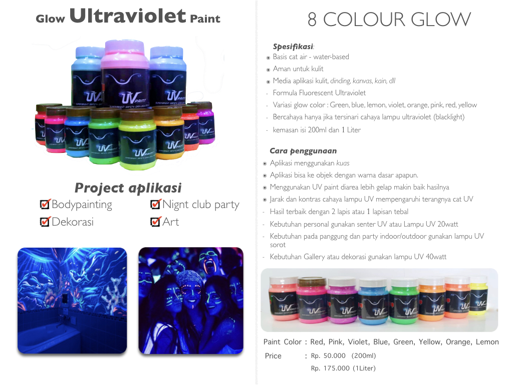 JUAL CAT FOSFOR GLOW IN THE DARK dengan 5 CAHAYA