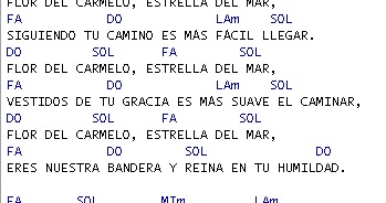 Canciones de Misa: Flor del Carmelo, Estrella del mar