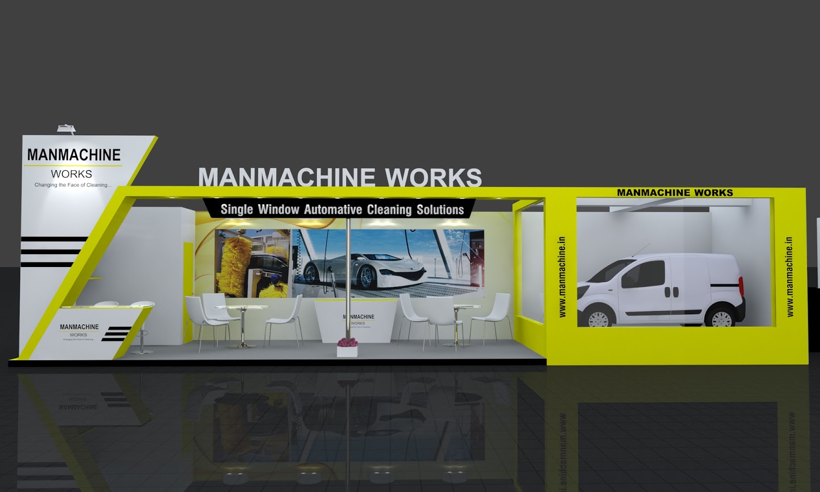 Saravanan Designs: 12m x 3m_Manmachine Works Stall Designs