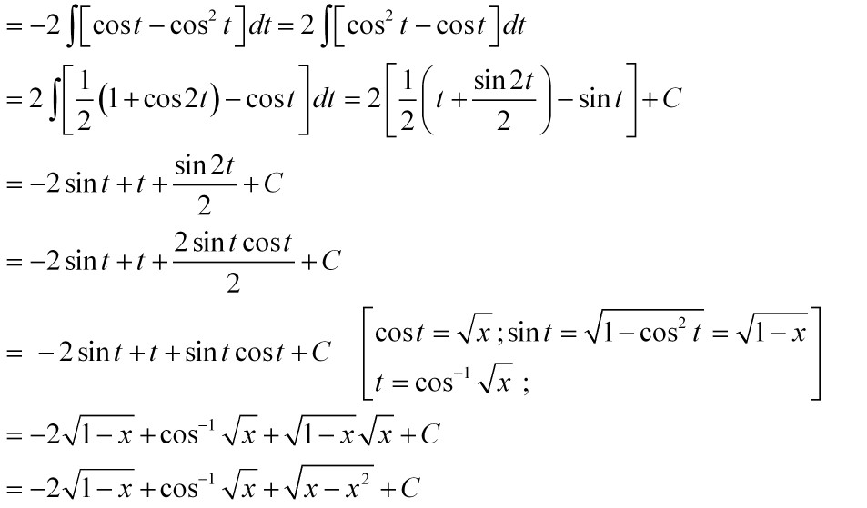 mixture: integral of sqrt{[1-sqrt(x)] / [1+sqrt(x)]}