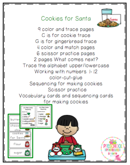 Cookies for Santa Updated! ~ Preschool Printables