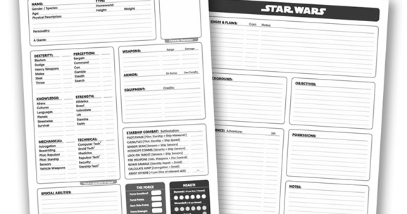 GIBLET BLIZZARD: UPDATED STAR WARS D6 CHARACTER SHEET