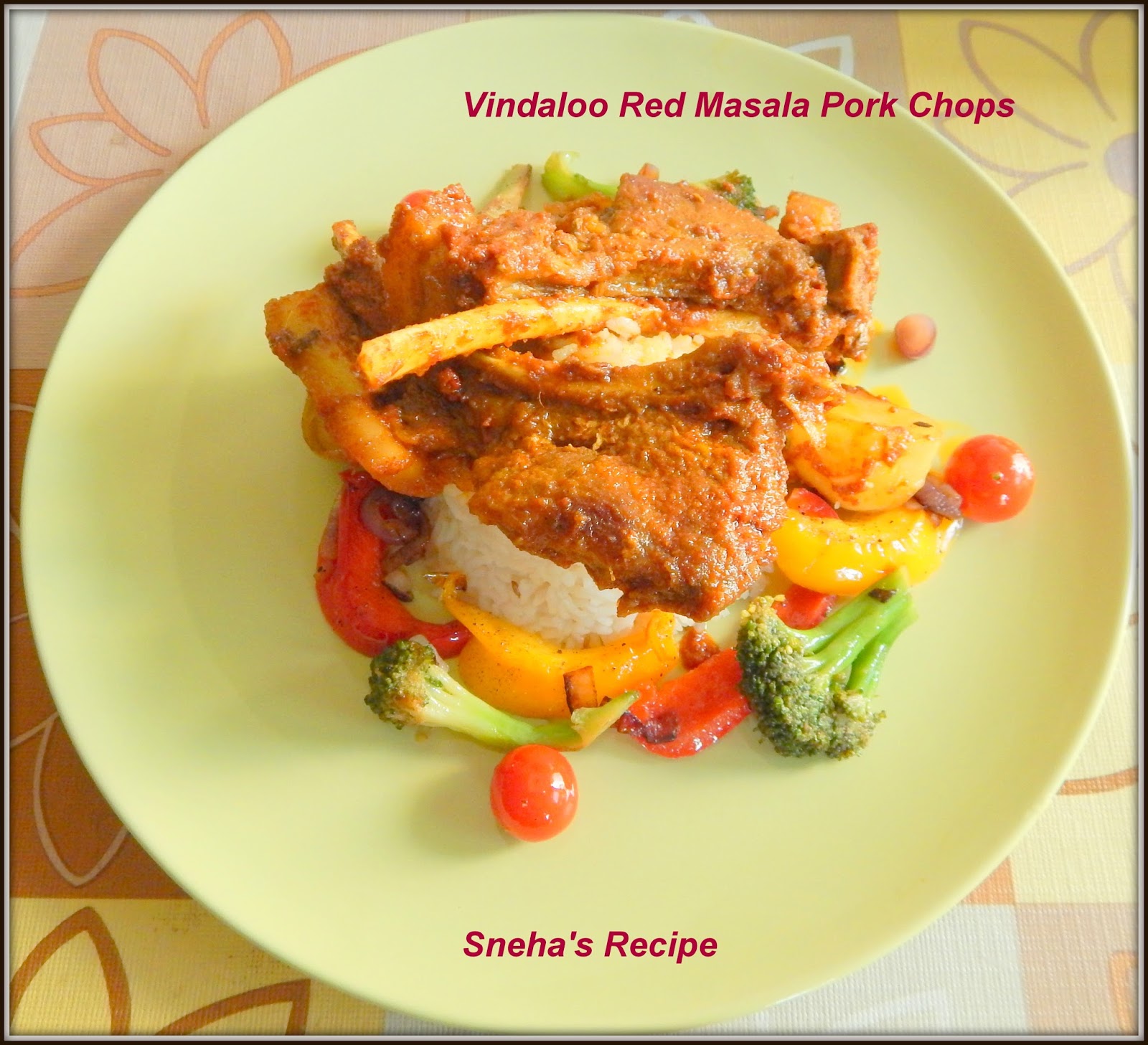 Vindaloo Red Masala Pork Chops - East Indian - Sneha's Recipe