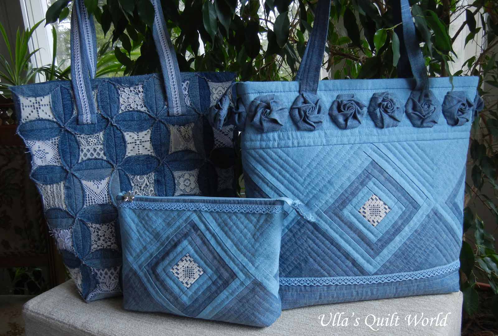 Quilted pouch and bag + Cathedral window quilt bag | Ulla's Quilt World ...