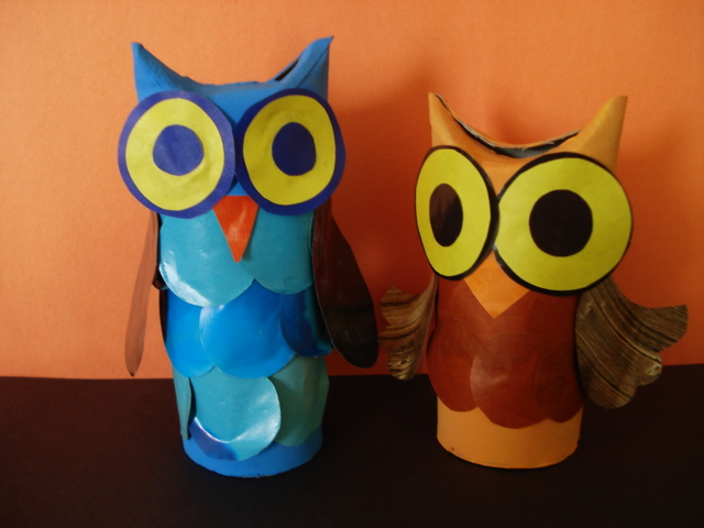 a faithful attempt: Owls from Cardboard Tubes