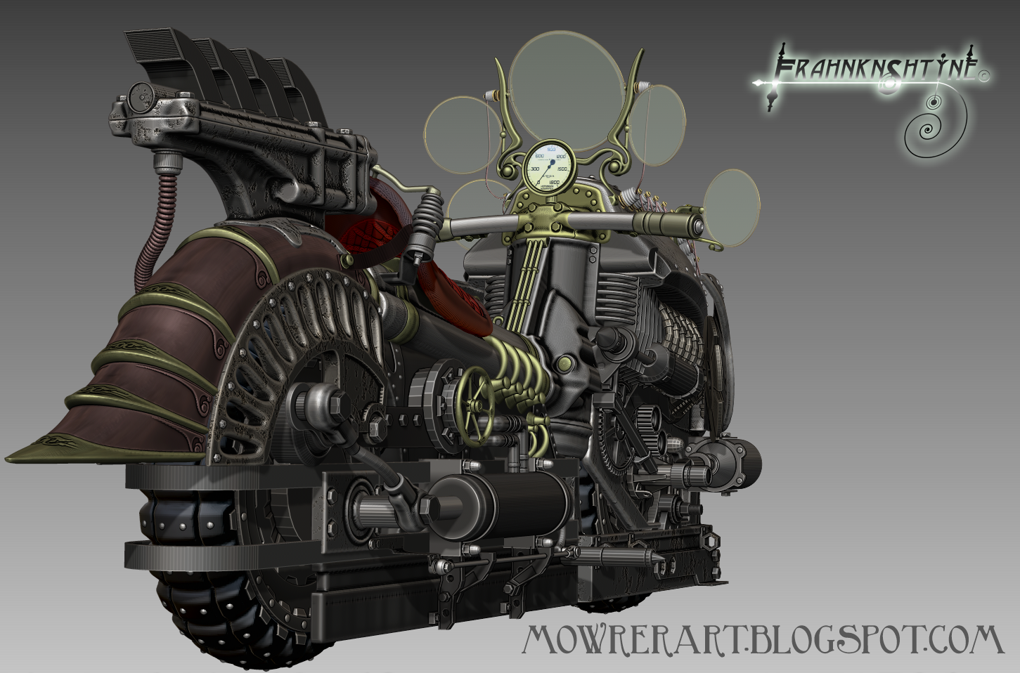 Mowrer Art Steampunk Frankenstein and more: Steampunk Motorcycle 3D ...