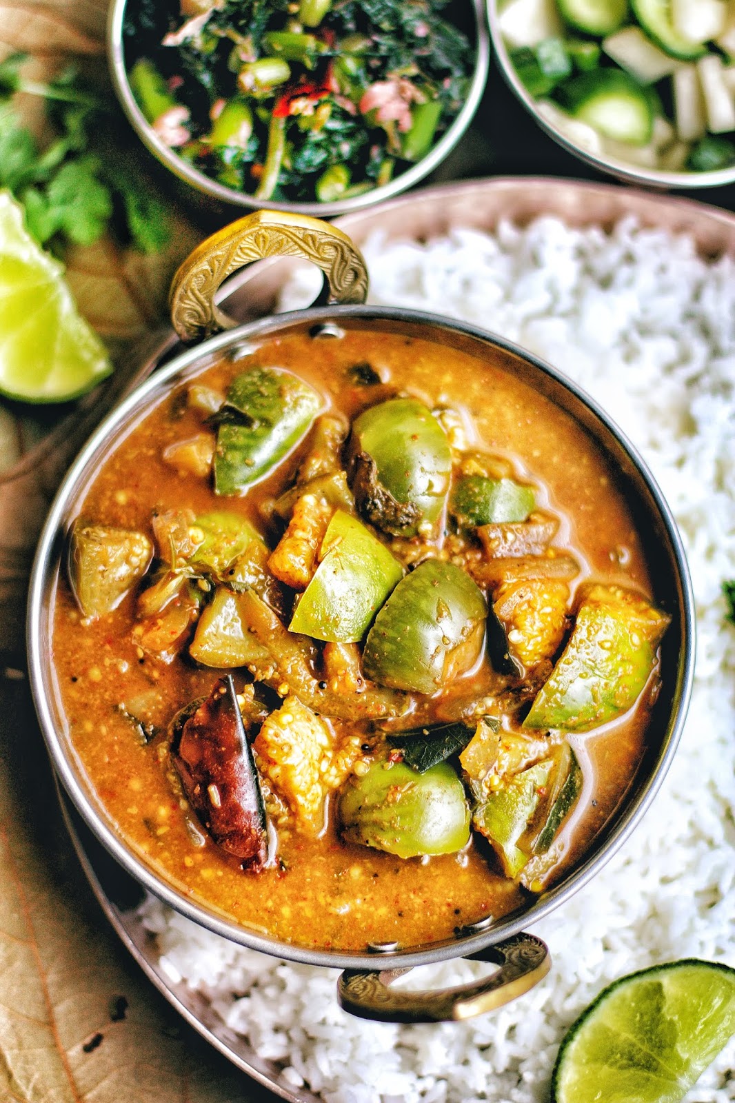 Dishesfrommykitchen: VANKAYA PULUSU(Green Brinjal) , GREENS PEPPER FRY ...