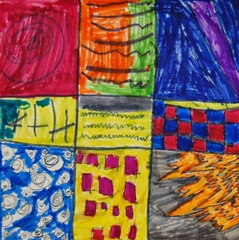 super happy art class: First grade line activity