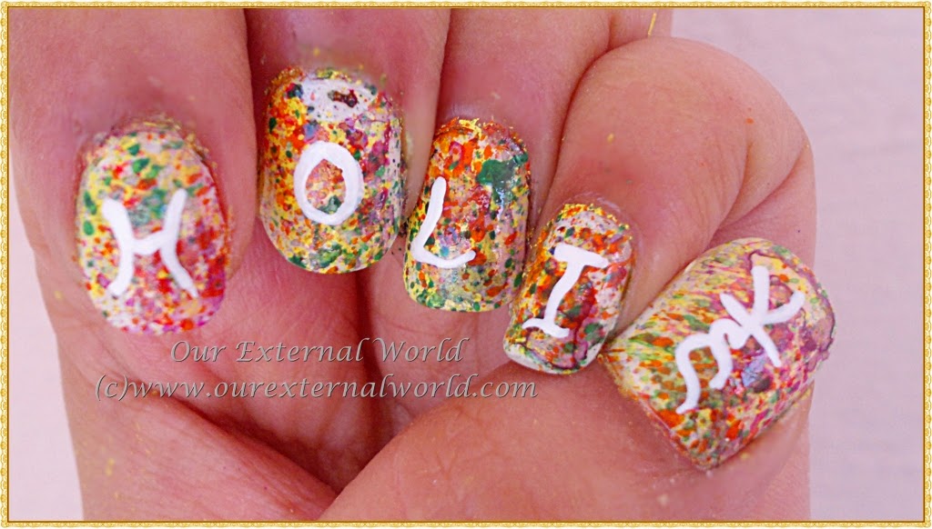 Holi Hai - Holi Nail Art - Splatter Colors (With Tutorial)