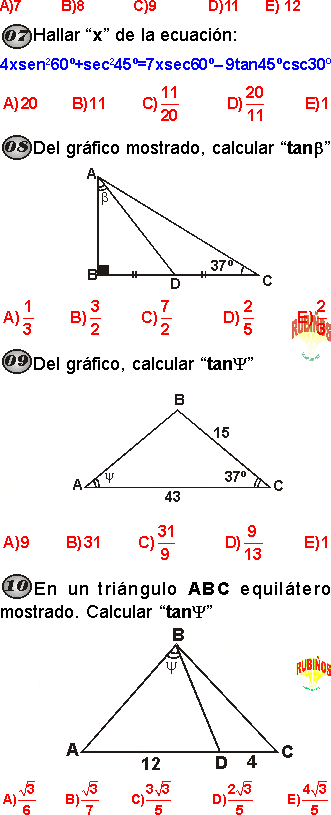 Seno , coseno , tangente , cotangente , secante y cosecante en un triangulo rectangulo ejemplos ...