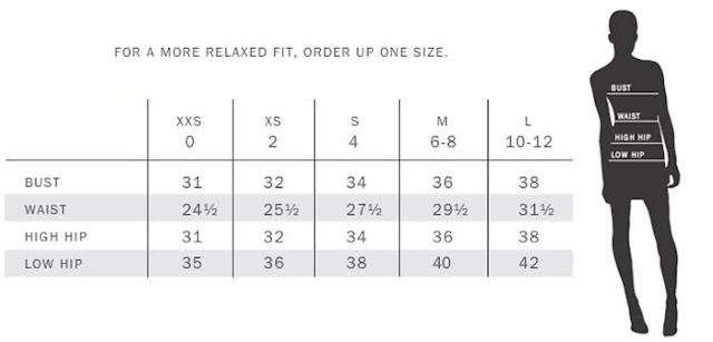 Motte Preorder: Sizing Chart