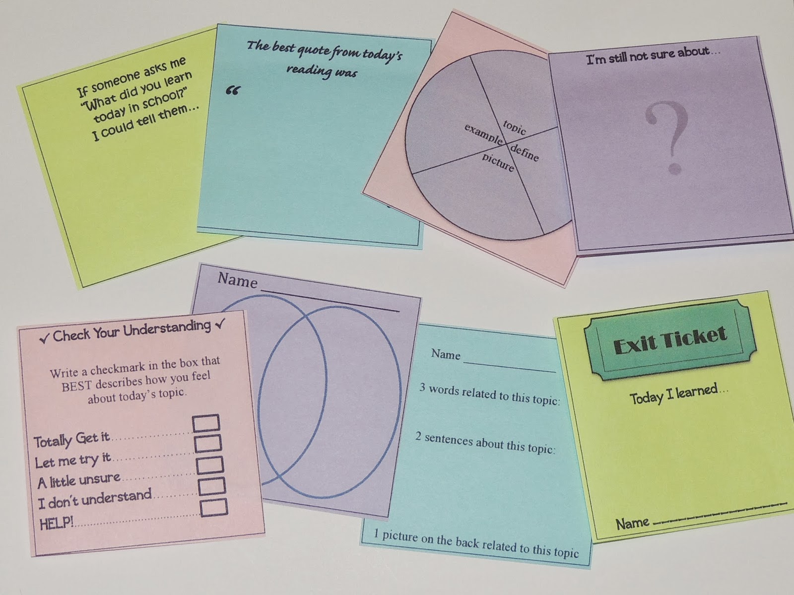 My Clever Endeavors: Exit Tickets on Sticky Notes!!