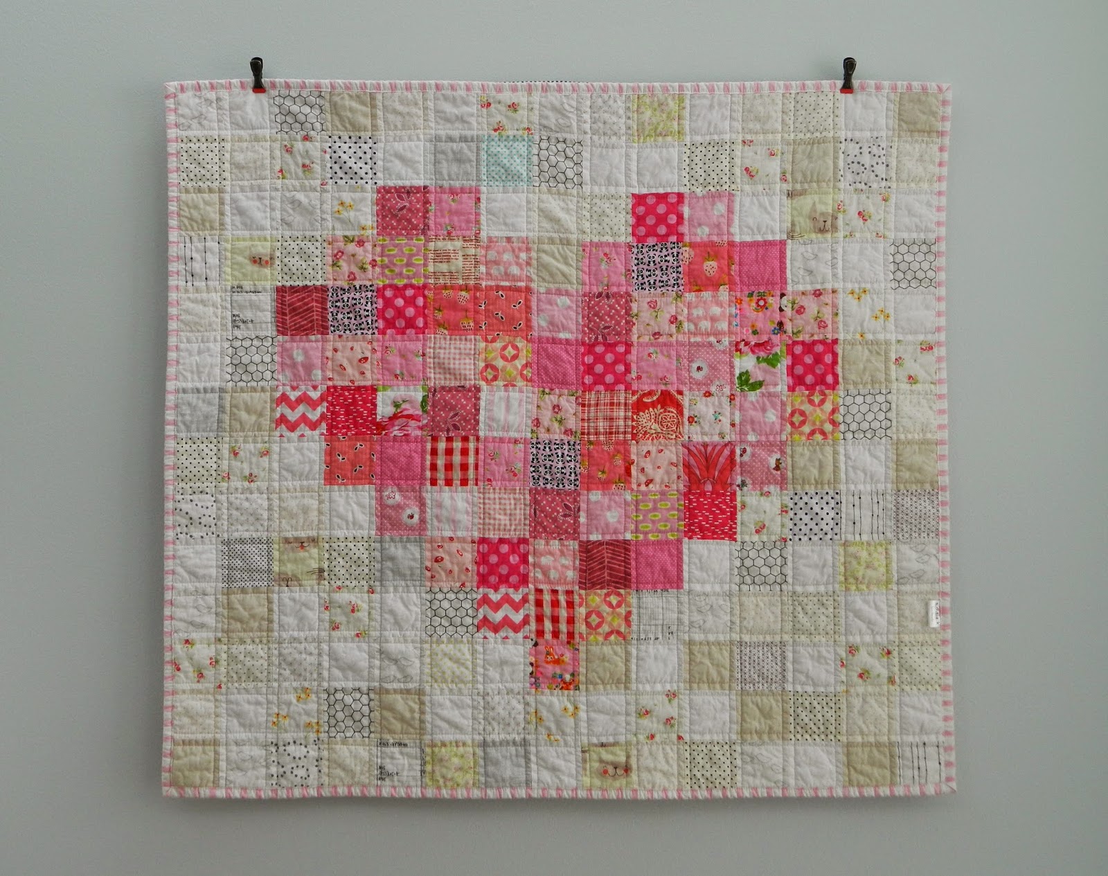 s.o.t.a.k handmade: pink love {a finished baby quilt)