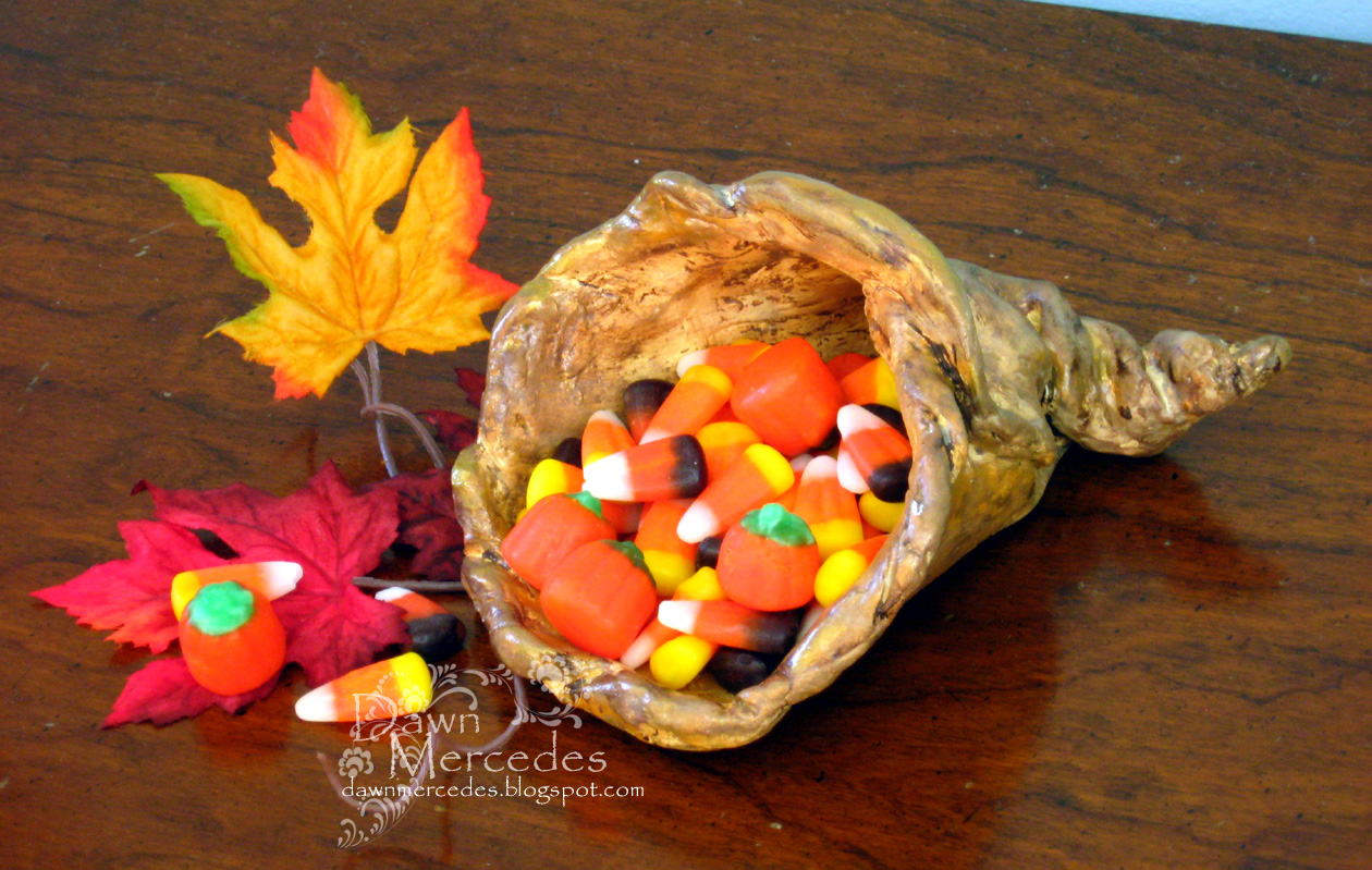Creative Paperclay® air dry modeling material: Thanksgiving Cornucopia