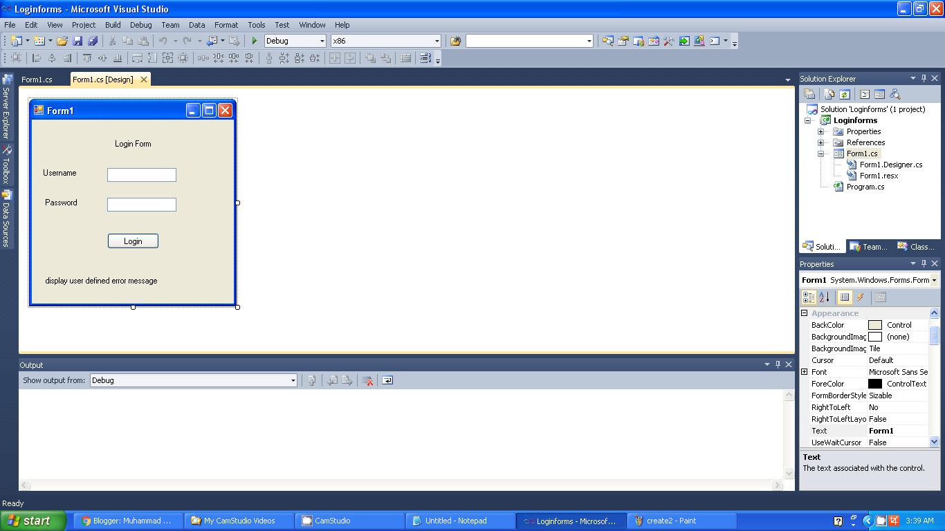 how to create simple login form using c# language | Muhammad Riandi Andika