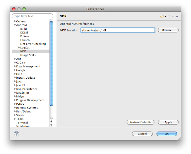 Android Code Zen: Hello World : Android NDK : Eclipse