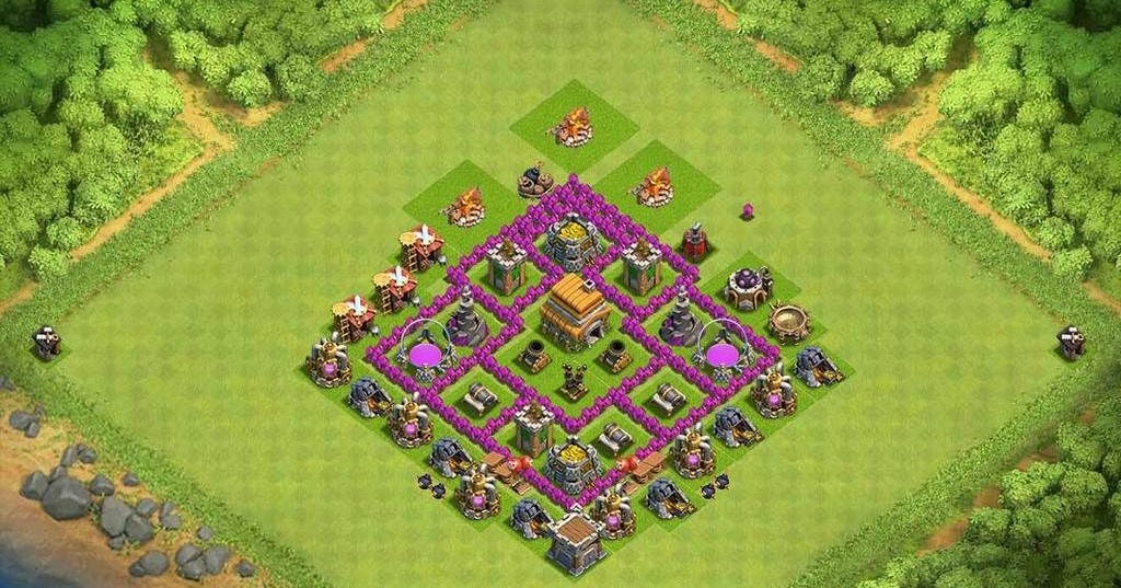 COC Defense Base Layouts: COC TH 6 Defense Base Layouts