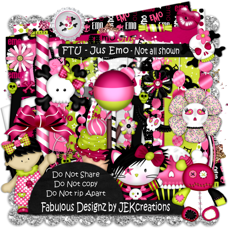 Jus Graphix: FTU Scrap Kit - Jus Emo