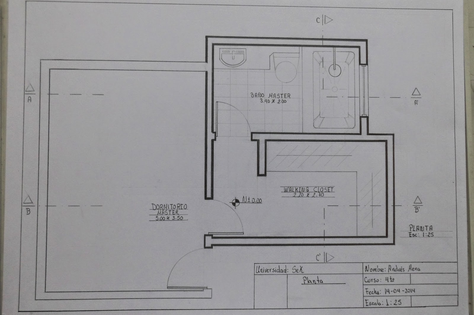 Diseño Arquitectónico II UISEK: Diseño Walking Closet y Baño