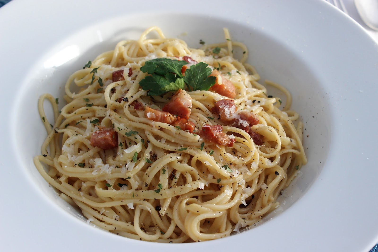 Espaguetis a la Carbonara | Las Recetas de Marichu.... y las mias