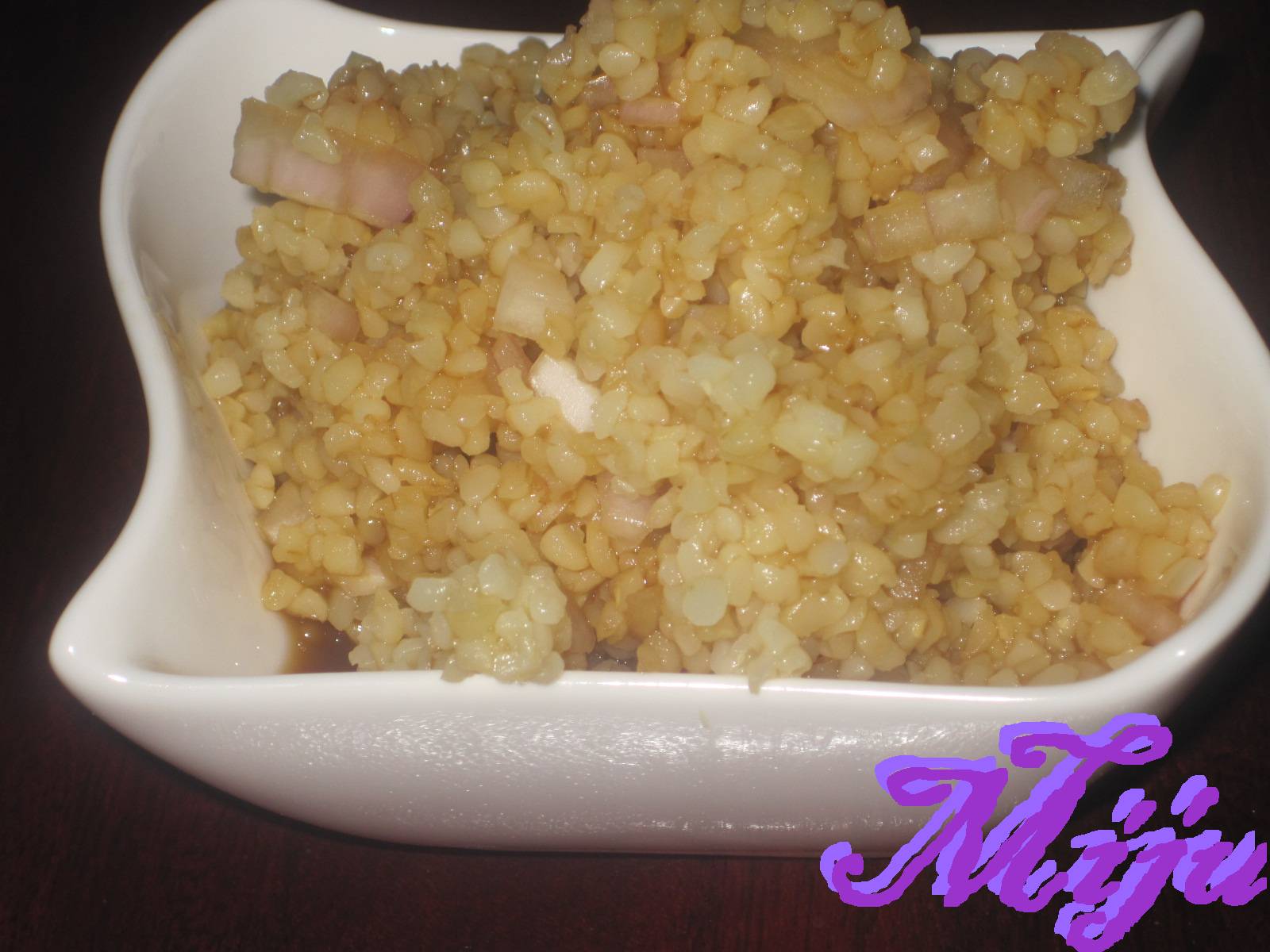 EL BOCADO DE LA HUERTA: BULGUR CON CEBOLLETA Y SALSA DE SOJA