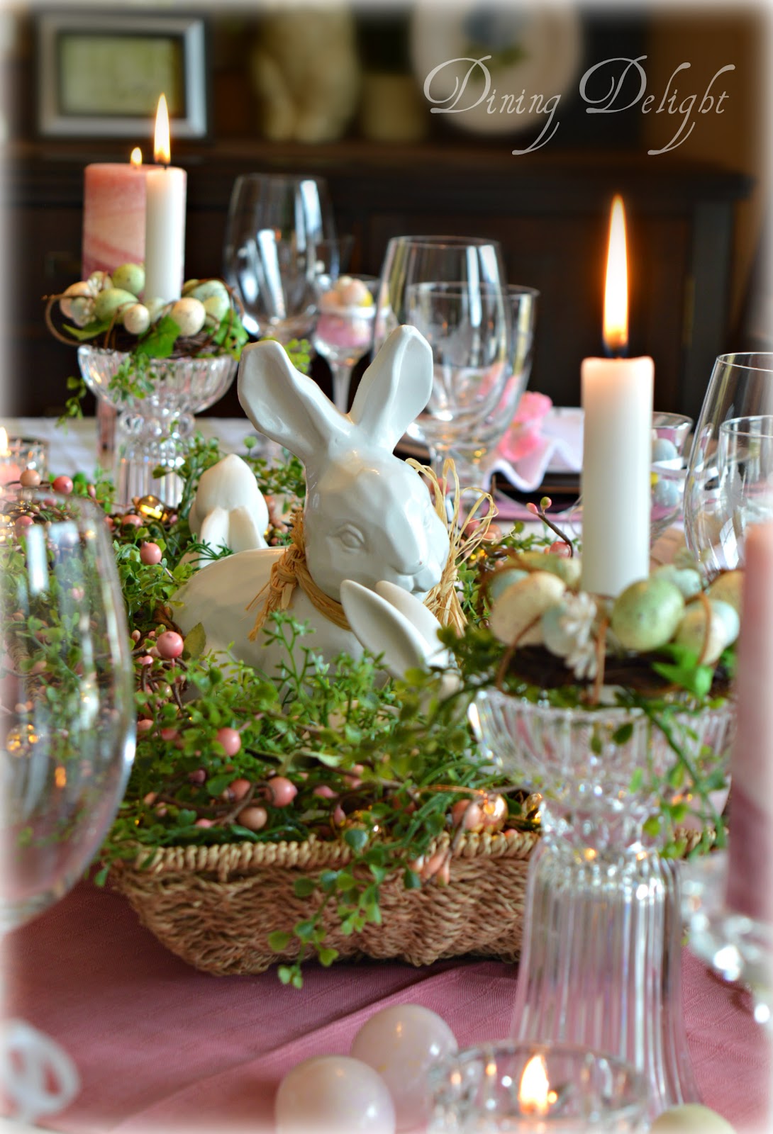Dining Delight: Pink & White Easter Tablescape