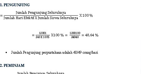 PERPUSTAKAAN SMAN 1 Bandung: Rumus Perhitungan Perpustakaan