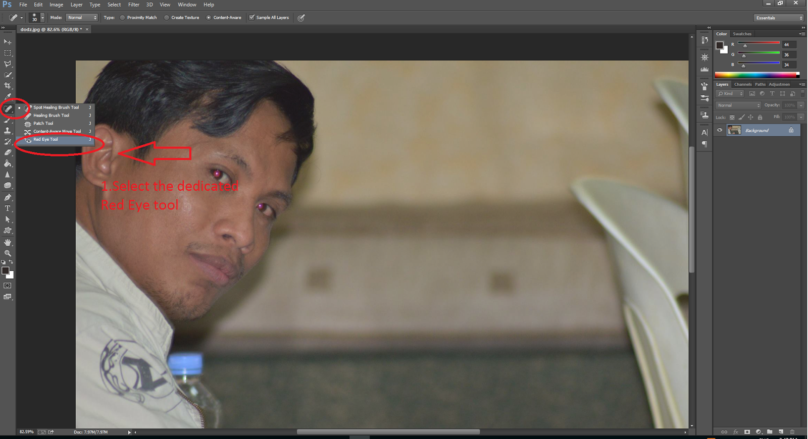 mytutz: HOW TO REMOVE RED-EYE in PHOTOSHOP