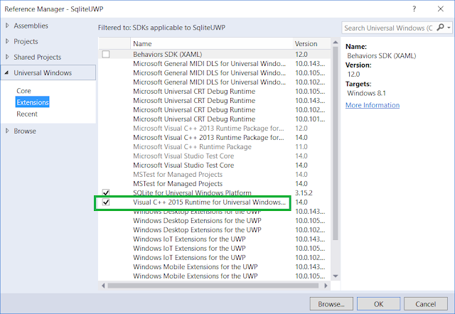 2.2)Installing SQLite.Net-PCL package: